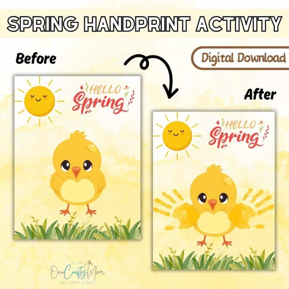 Spring Mother's Day Handprint Free Printable Art