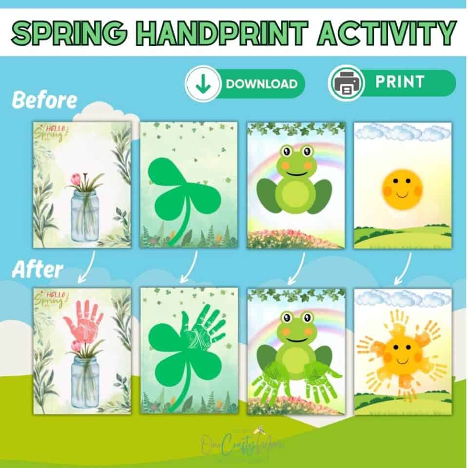 Spring Mother's Day Handprint Free Printable Art