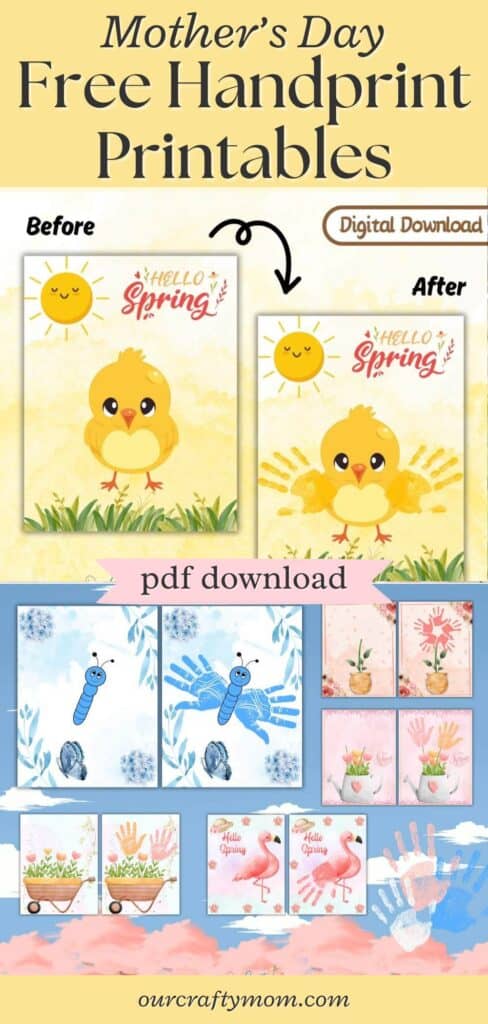 Spring Mother's Day Handprint Free Printable Art