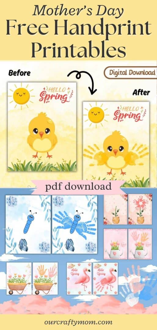 Spring Mother's Day Handprint Free Printable Art