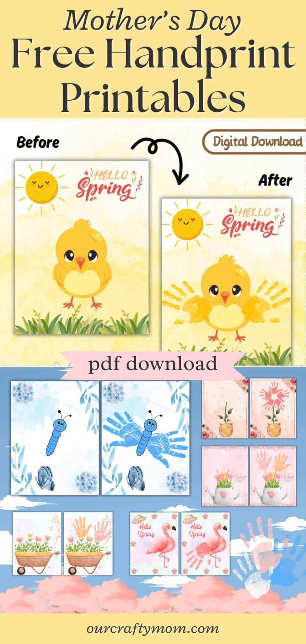 Spring Mother's Day Handprint Free Printable Art