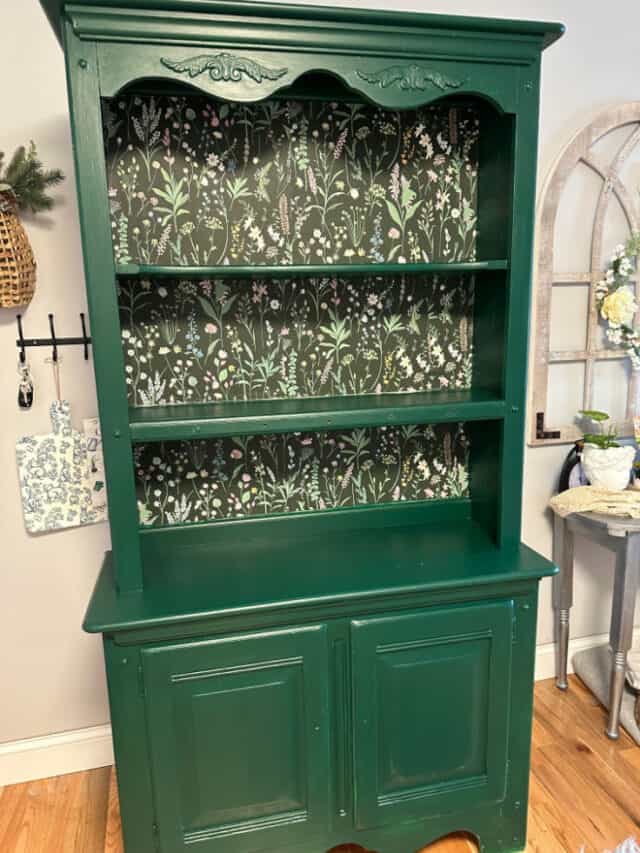 Gorgeous Green Old Hutch Makeover Before and After
