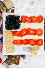 Patriotic American Flag Fresh Mozzarella Cheese Tray