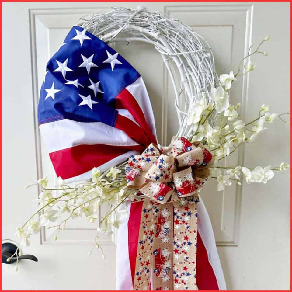 The Easiest DIY American Flag Wreath You Will Ever Make!