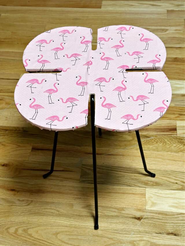 Decoupage With Fabric: Flamingo Table Top DIY