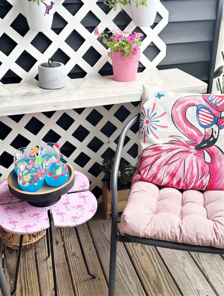 Decoupage With Fabric: Flamingo Table Top DIY