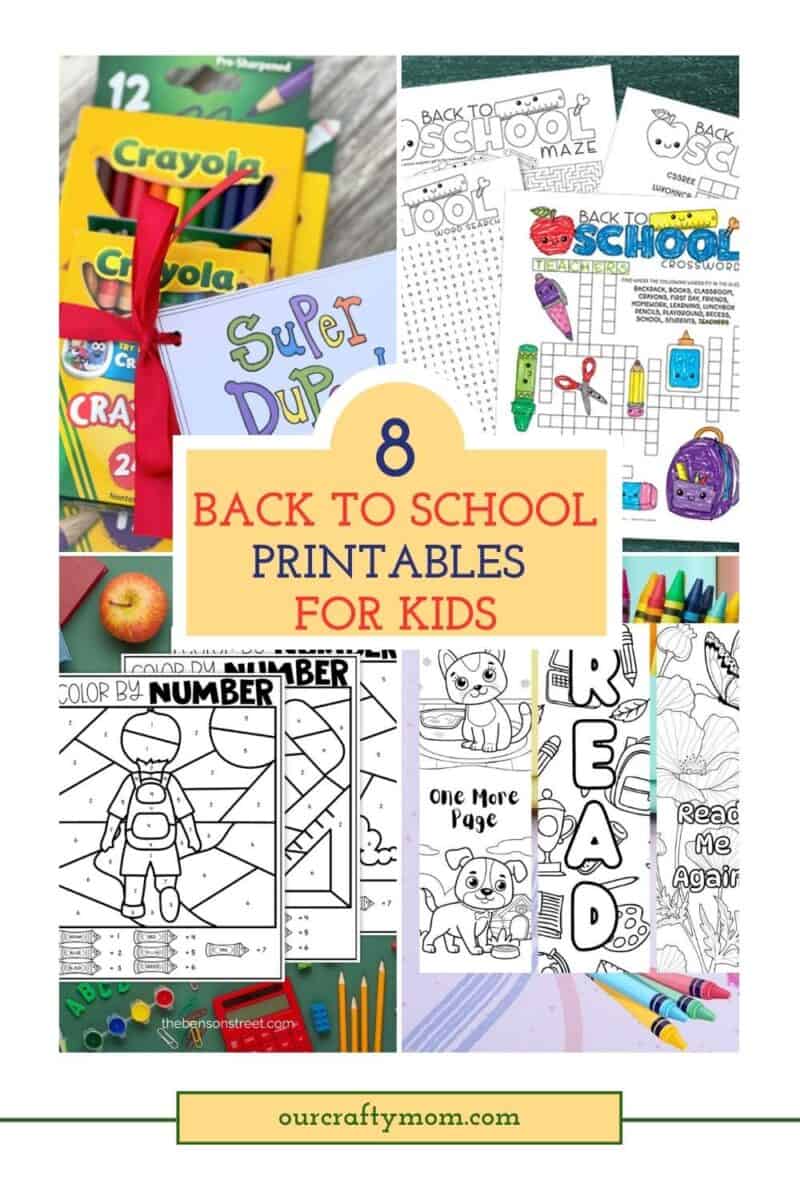 Cute Back to School Printable Bookmarks That Kids Can Color