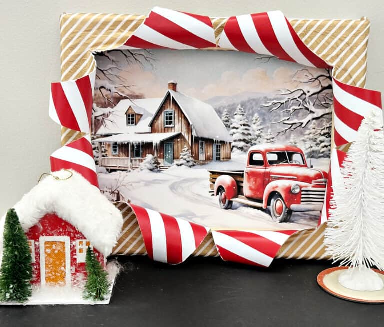 Busted Canvas Crafts DIY For Christmas with Free Santa Printable