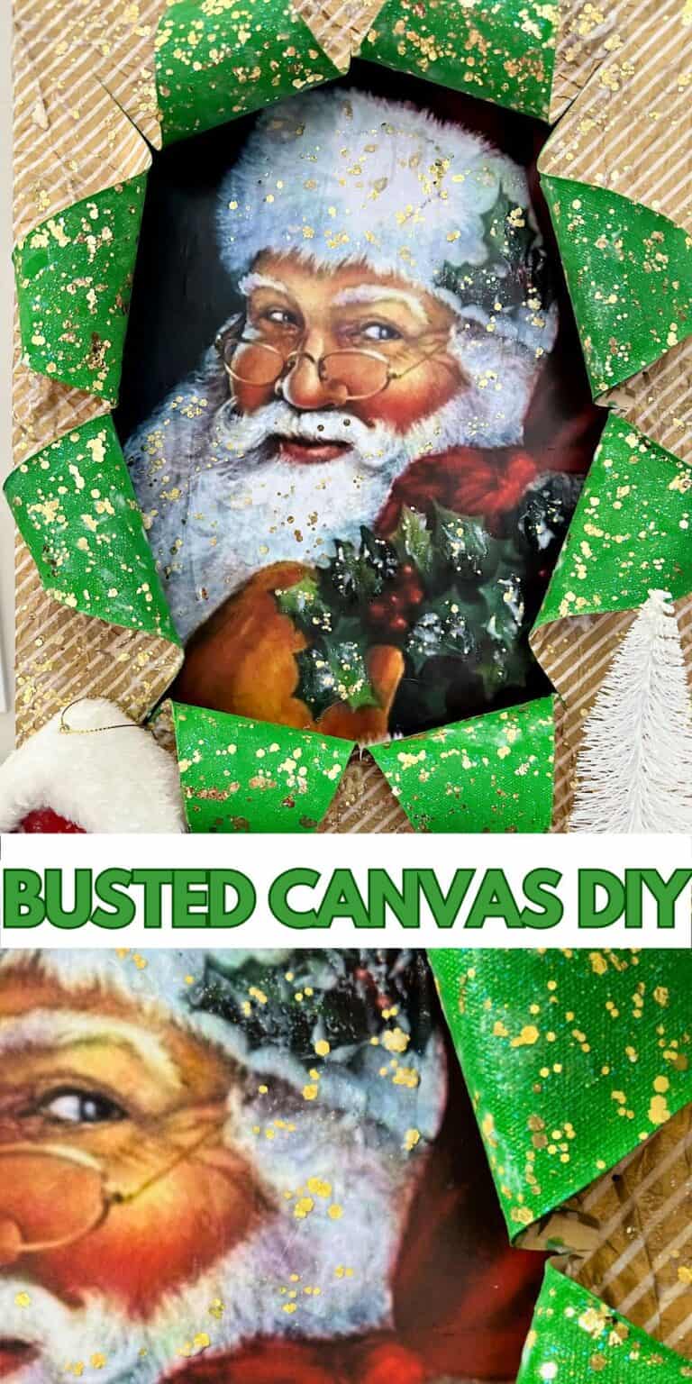 Busted Canvas Crafts DIY For Christmas with Free Santa Printable