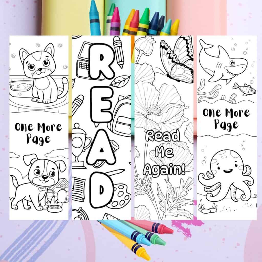 Cute Back to School Printable Bookmarks That Kids Can Color