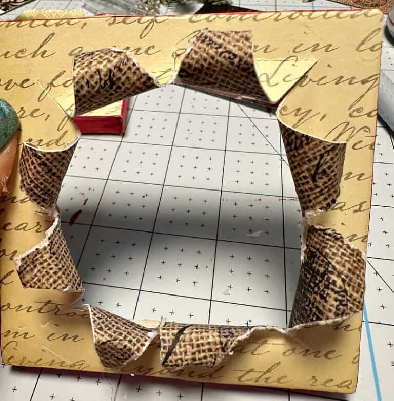 How to Make Easy Mini Busted Canvas Vintage Santa Ornaments