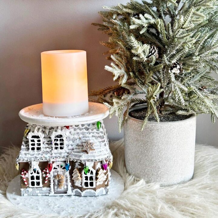 Dollar Tree Gingerbread House Candle Holder - Our Crafty Mom