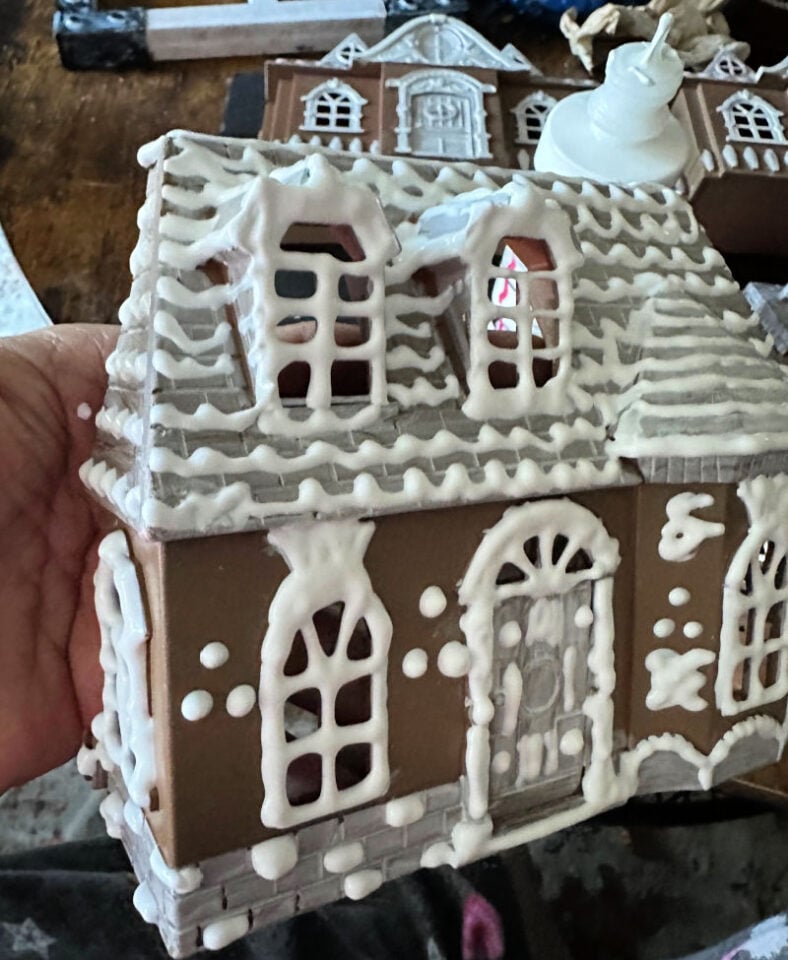 Dollar Tree Gingerbread House Candle Holder - Our Crafty Mom