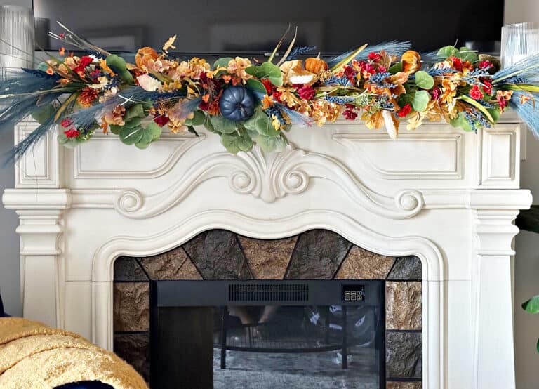 Fall Fireplace Mantel Decor (Pool Noodle Hack)