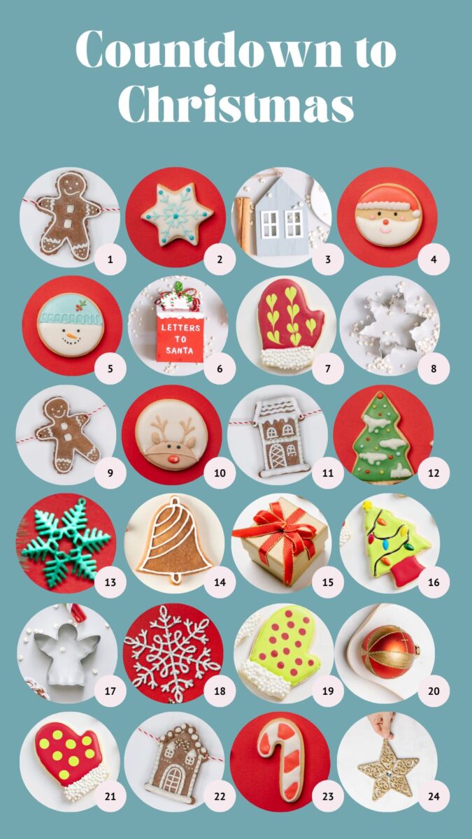 Printable Christmas Countdown Set With 2 Festive Designs