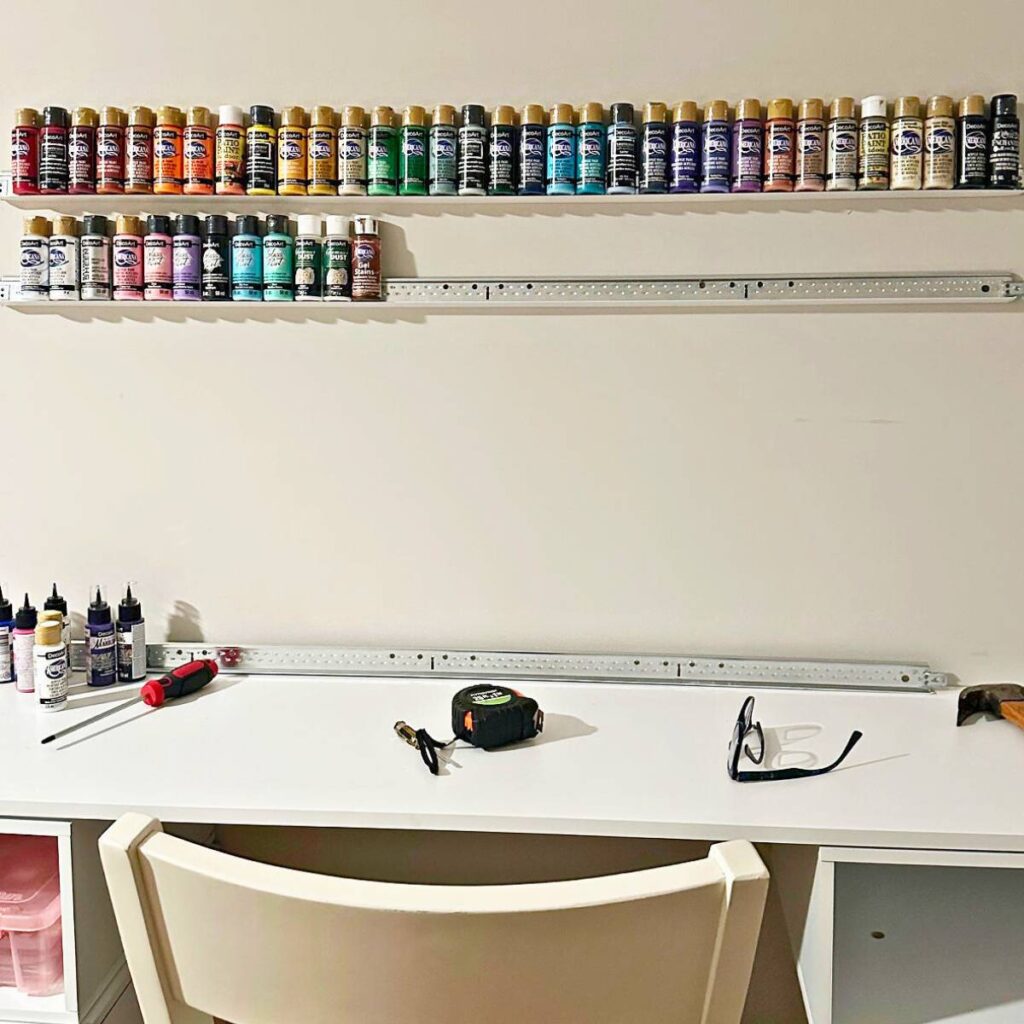 DIY Wall-Mount Acrylic Craft Paint Storage Under $10!