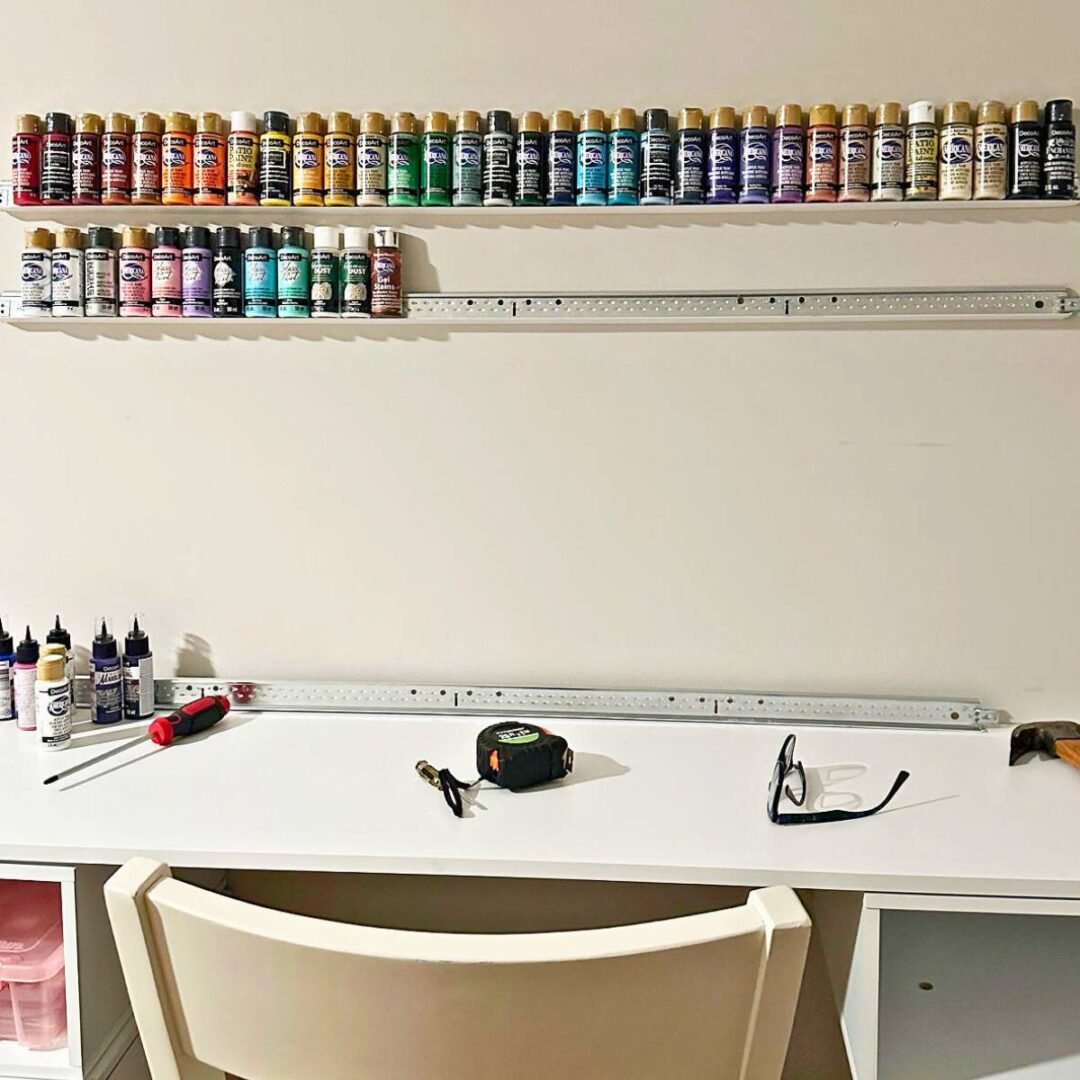 DIY Wall-Mount Acrylic Craft Paint Storage Under $10!