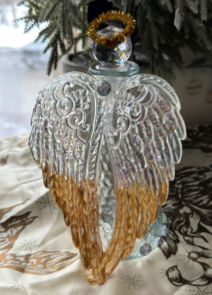 Easy DIY Glass Angel from a Dollar Tree Bottle