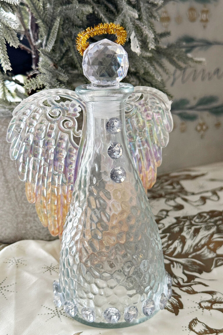 Easy DIY Glass Angel from a Dollar Tree Bottle