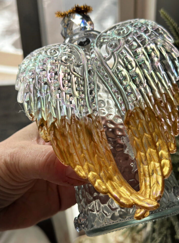 Easy DIY Glass Angel from a Dollar Tree Bottle