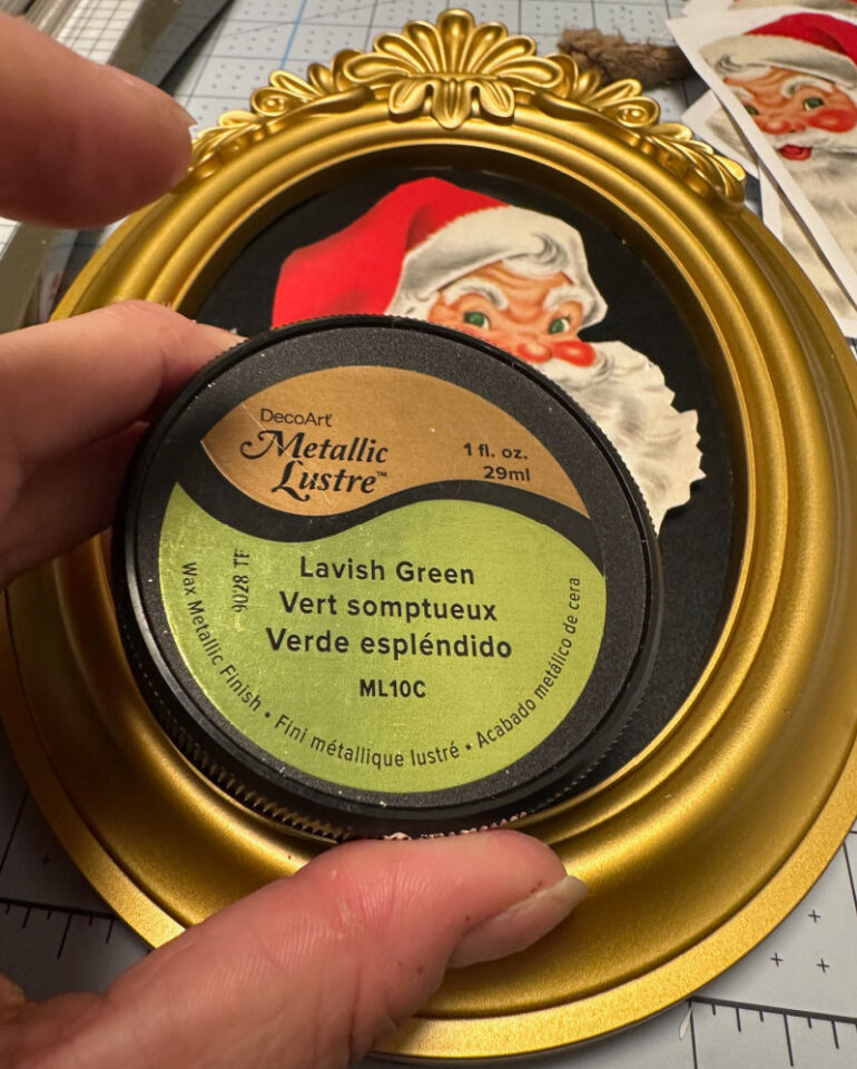 dollar tree christmas diy Vintage Santa Frame