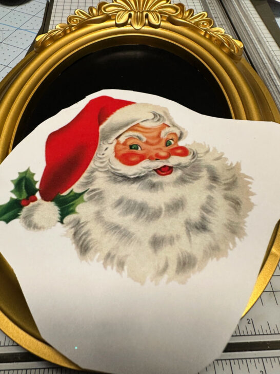 dollar tree christmas diy Vintage Santa Frame
