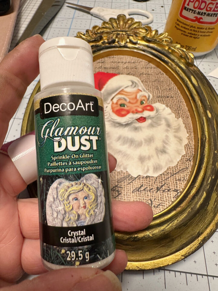 dollar tree christmas diy Vintage Santa Frame