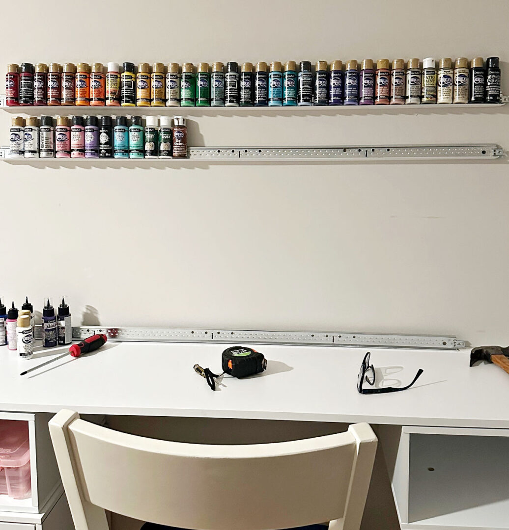 DIY Wall-Mount Acrylic Craft Paint Storage Under $10!