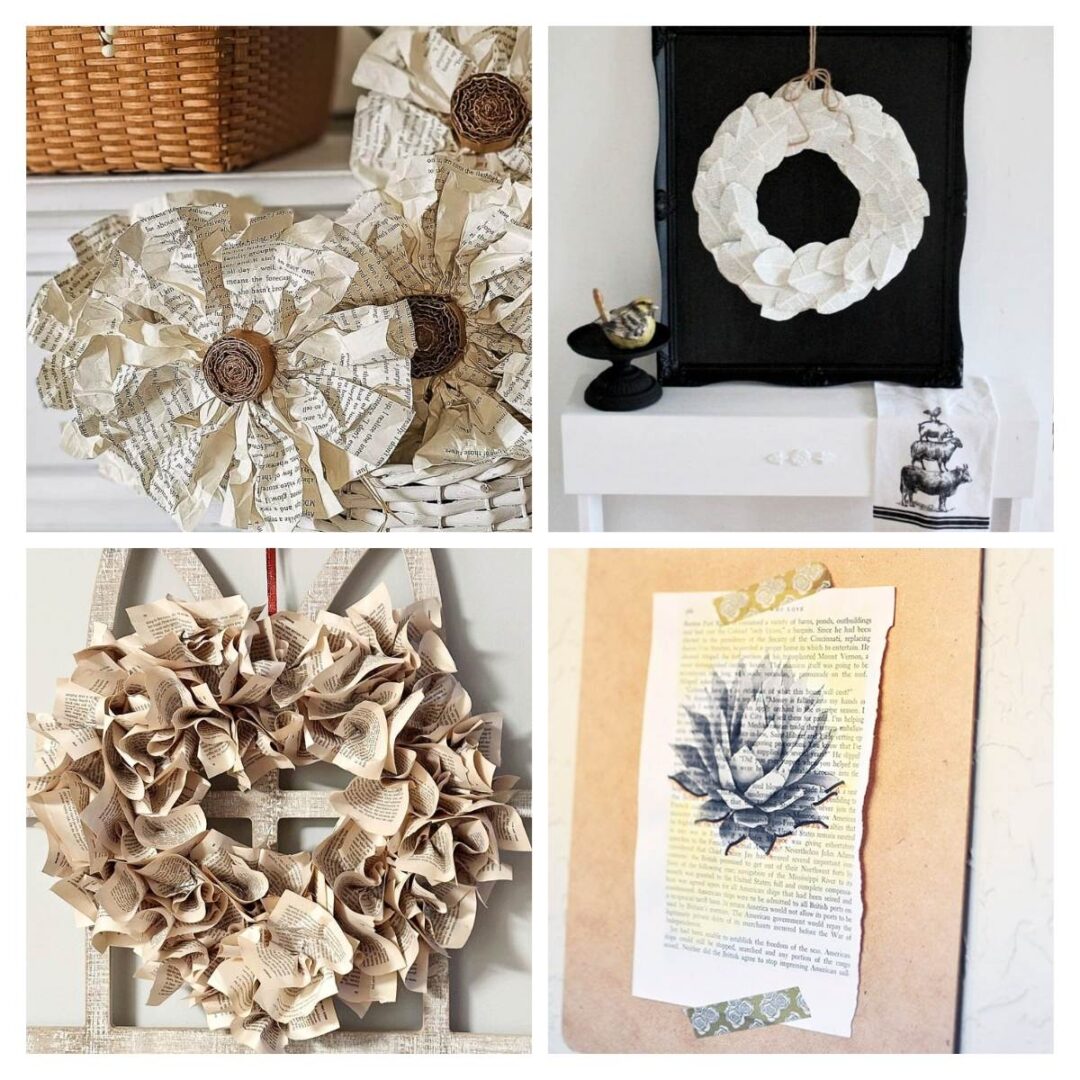 19 Beautiful DIY Book Page Crafts
