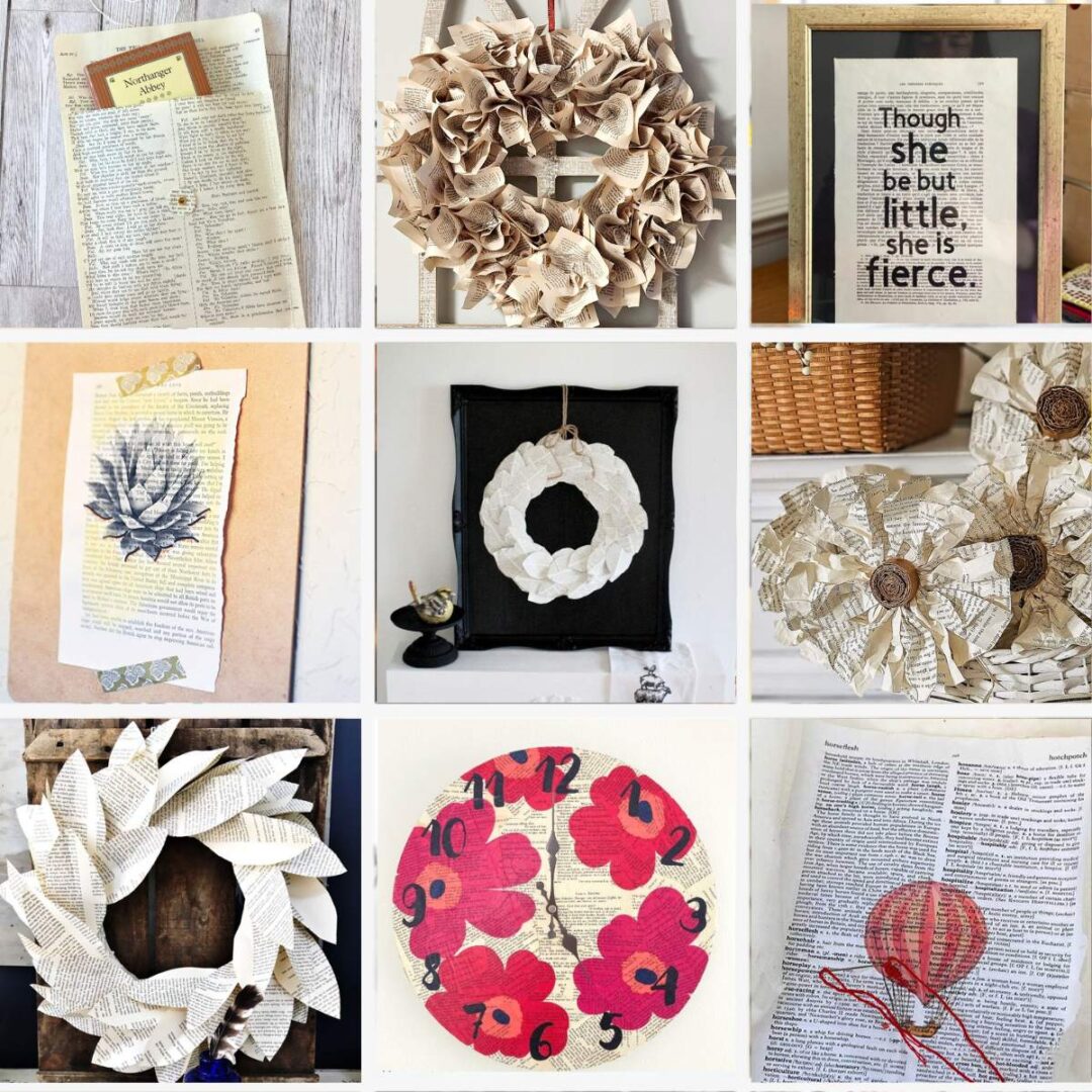 19 Beautiful DIY Book Page Crafts