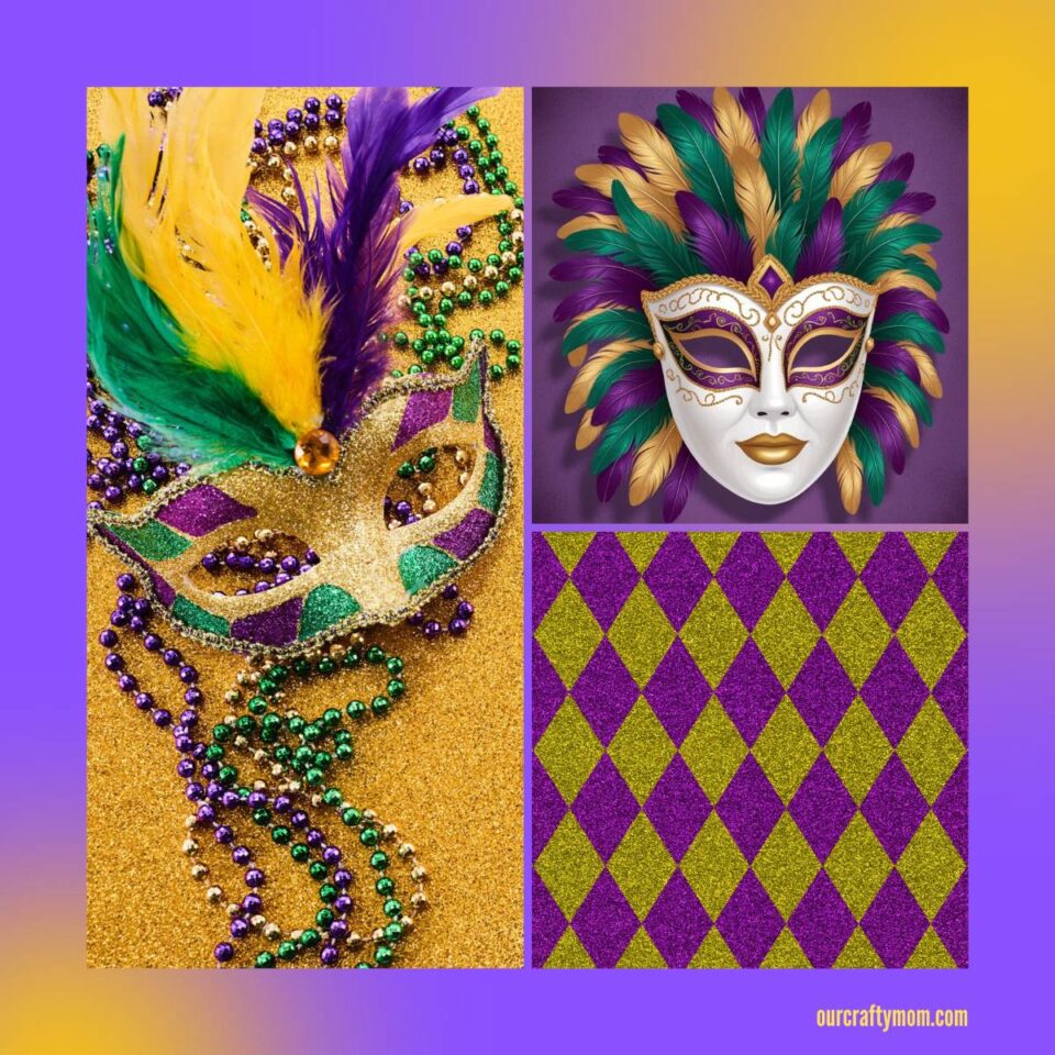 Free Mardi Gras Printables in Traditional Purple, Green and Gold
