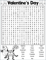 Valentine's Day Word Search Free Printable for Kids