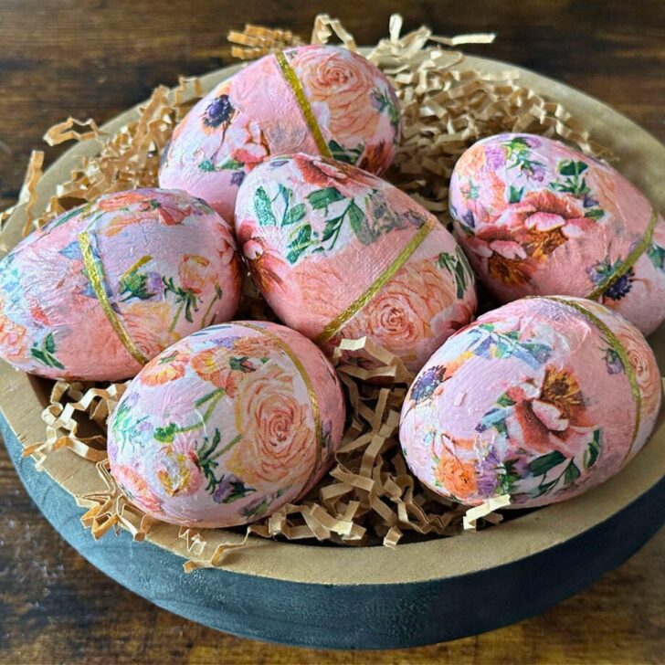 How to Make Beautiful Decoupage Easter Eggs (Easy Tutorial)