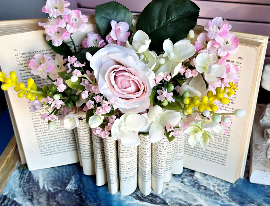 DIY Folded Book Vase (Easy Tutorial) - Our Crafty Mom