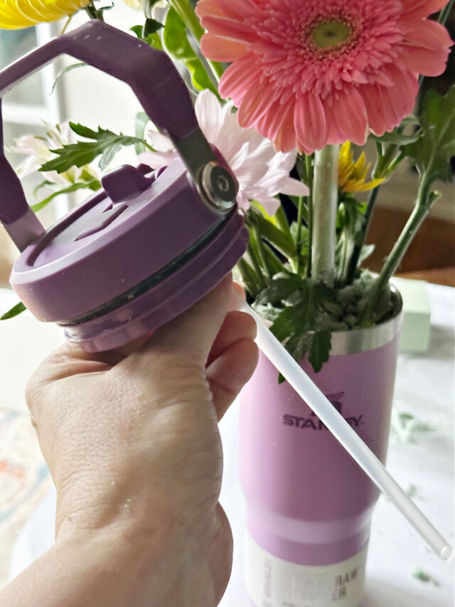 Stanley Cup With Flowers DIY Gift Idea