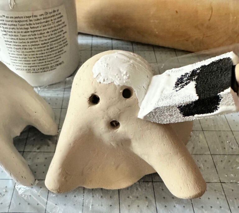 DIY Floral Air Dry Clay Ghosts for Summerween!! - Our Crafty Mom