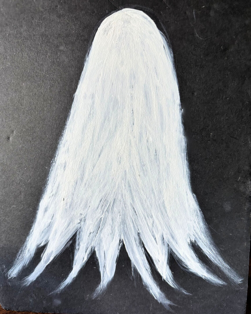 Cute Ghost Painting with Pressed Flowers for Summerween