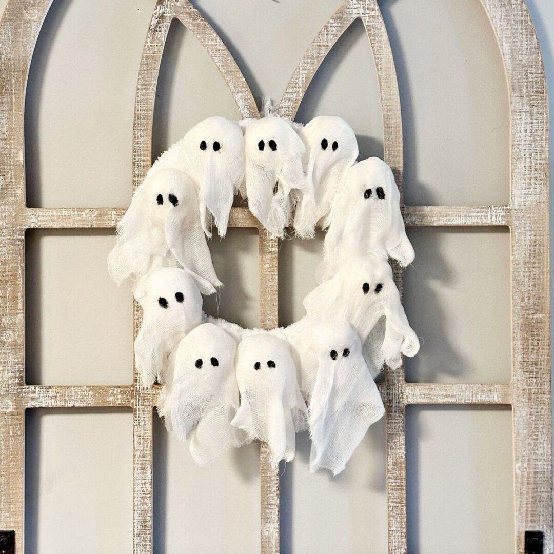 How to Make a DIY Halloween Ghost Wreath (Pottery Barn Dupe)