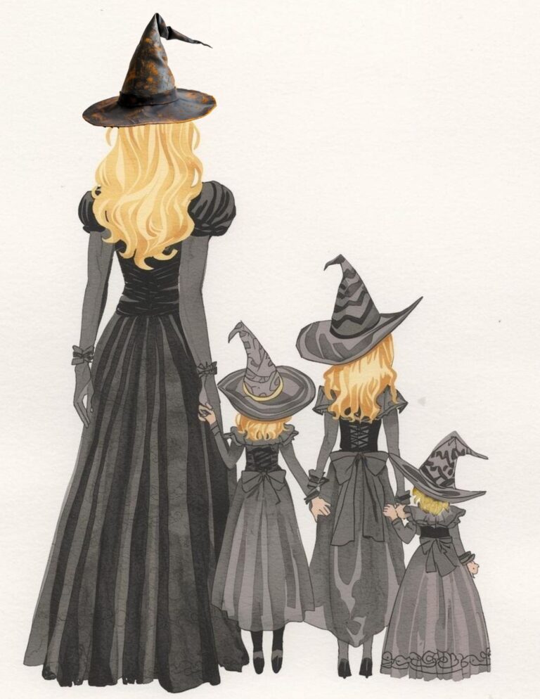 Free Halloween Witch Printable Family Silhouette
