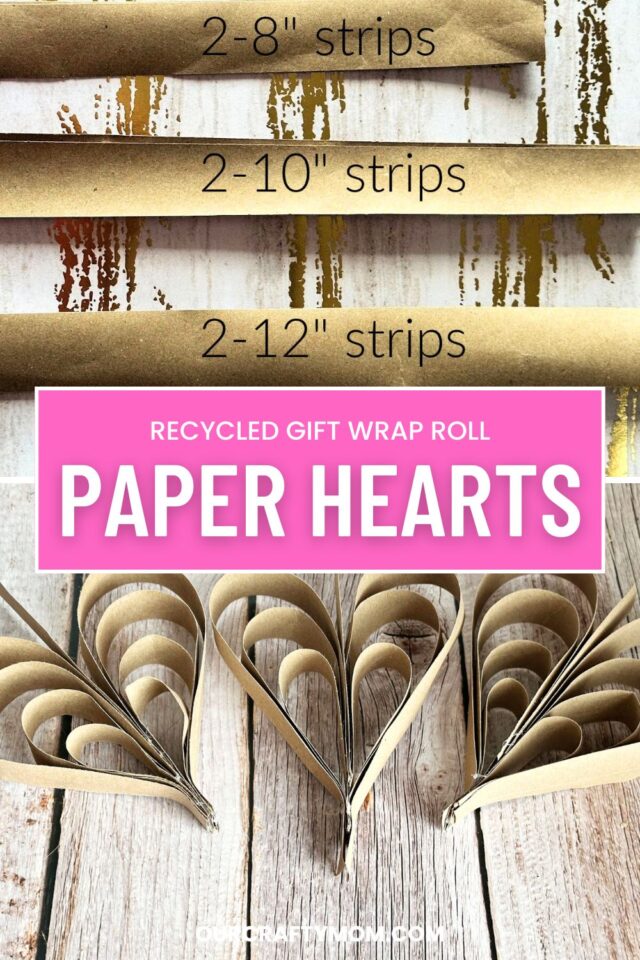 Heart Shape Paper Craft From Recycled Wrapping Paper Roll