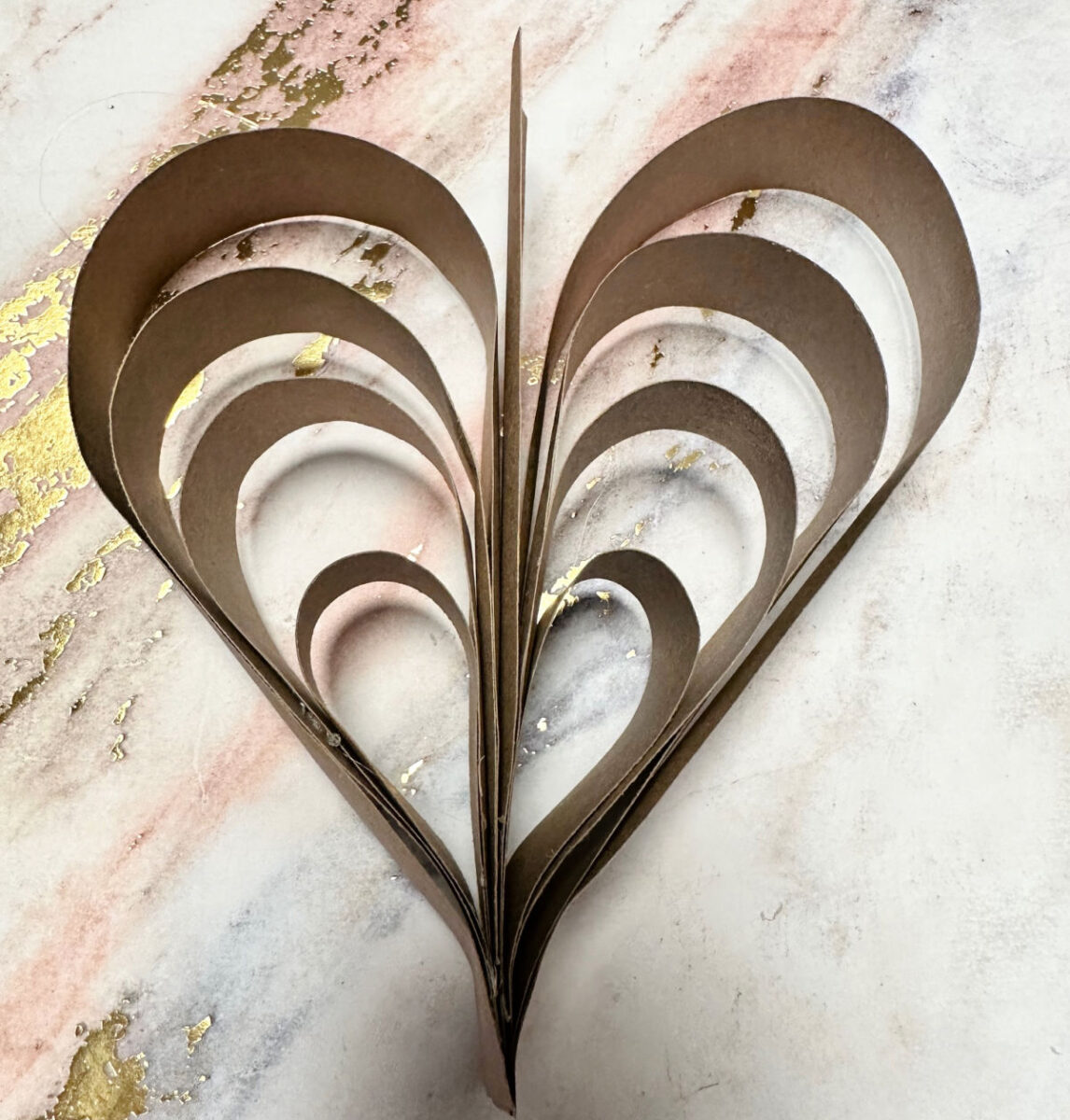 Heart Shape Paper Craft From Recycled Wrapping Paper Roll